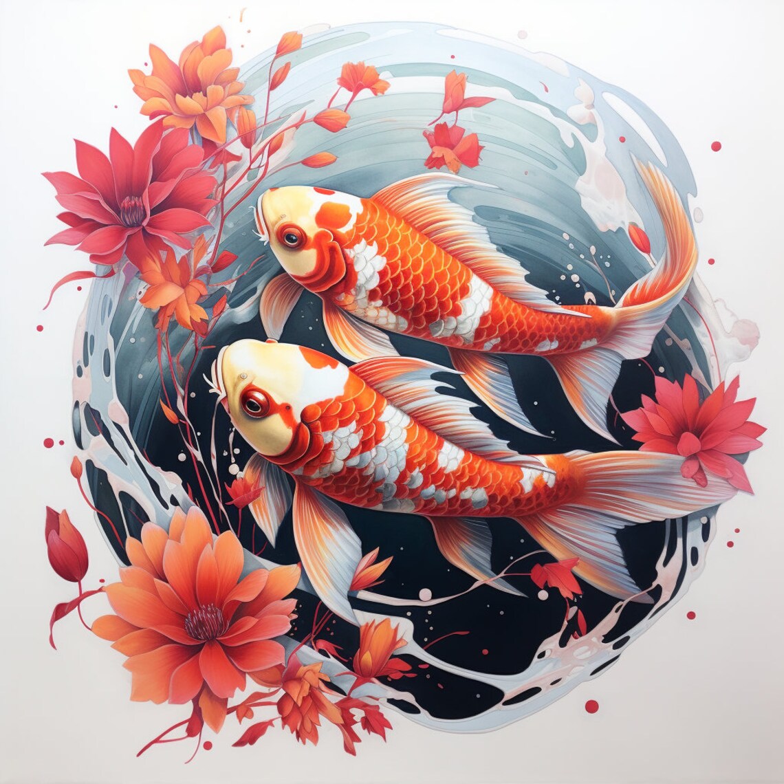 15 KOI Fish Svg Koi Fish Clipart Fish Clipart Koi Fish, High Resolution ...