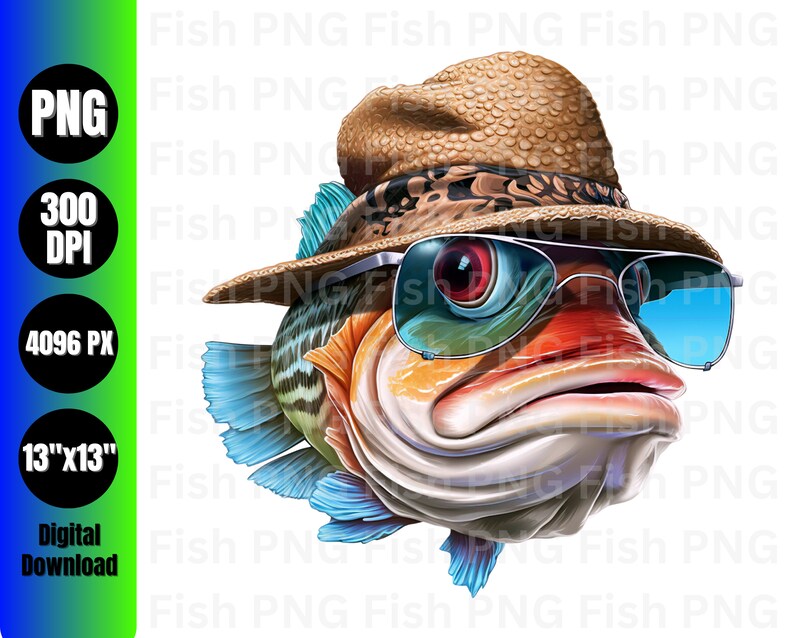 10 Grumpy Grouper Cartoon Fish PNG Fish Clip Art Fish Printable Fish ...