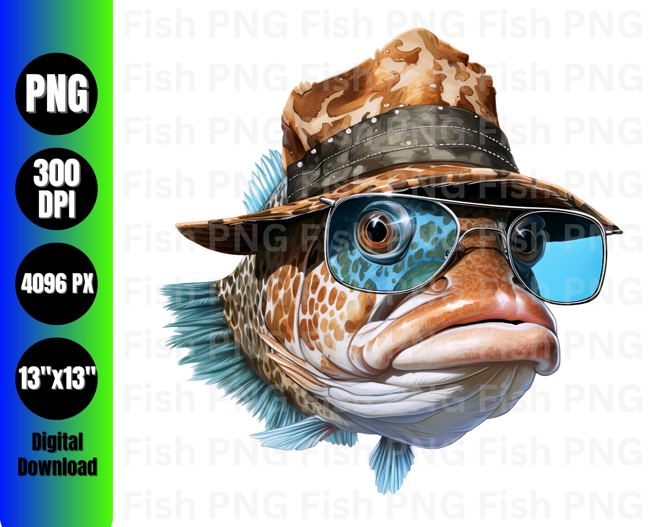 10 Grumpy Grouper Cartoon Fish PNG Fish Clip Art Fish - Etsy