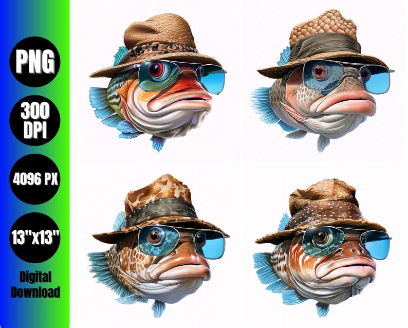 10 Grumpy Grouper Cartoon Fish PNG Fish Clip Art Fish Printable Fish ...