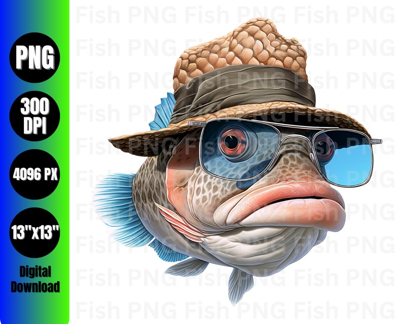 10 Grumpy Grouper Cartoon Fish PNG Fish Clip Art Fish Printable Fish ...