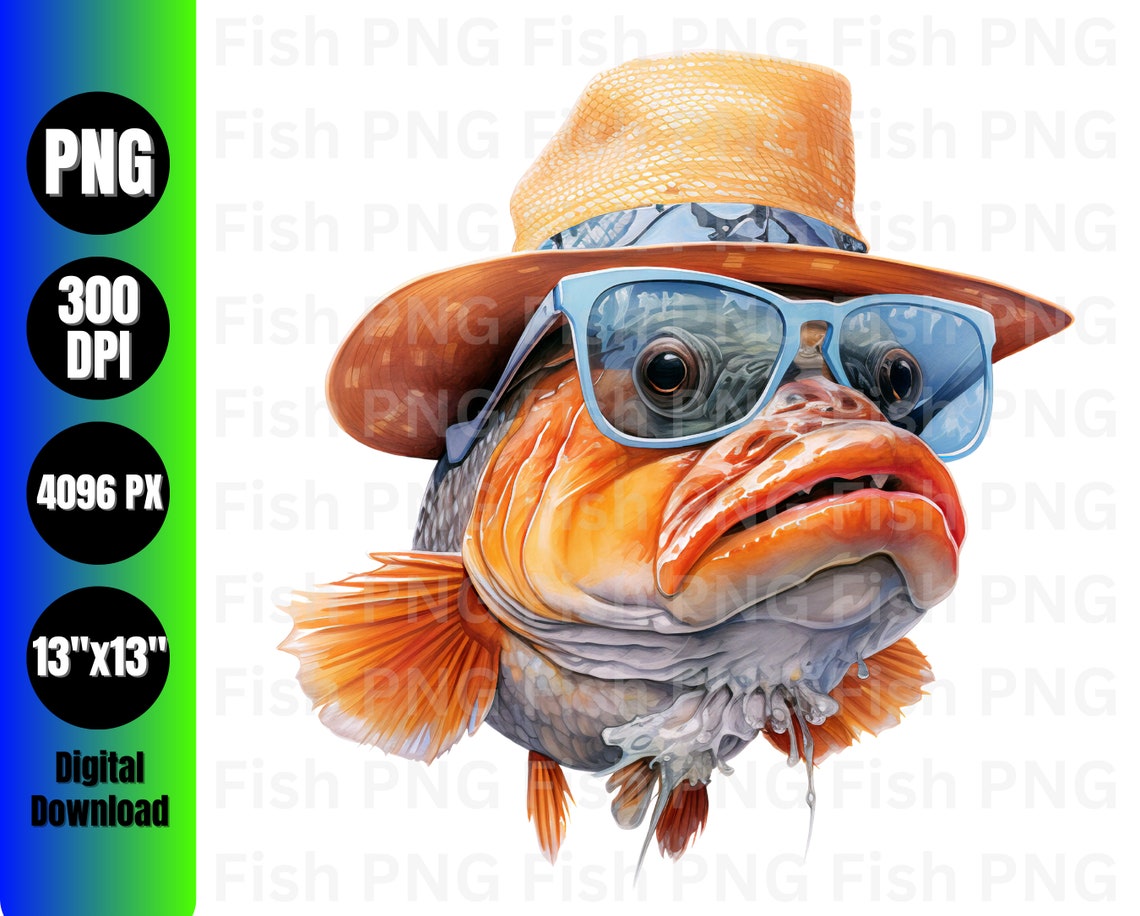 10 Grumpy Grouper Cartoon Fish PNG Fish Clip Art Fish Printable Fish ...