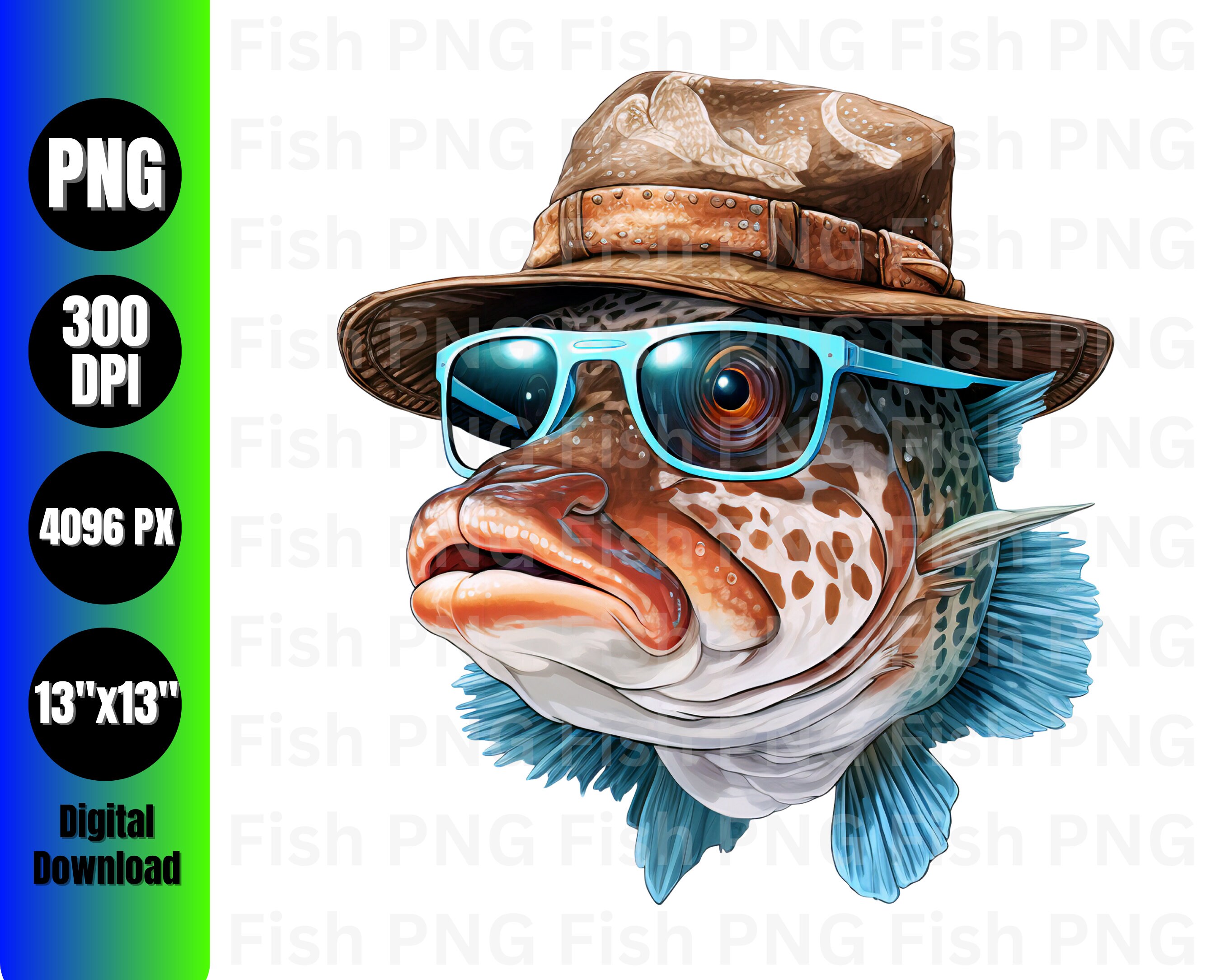 10 Grumpy Grouper Cartoon Fish PNG Fish Clip Art Fish Printable Fish ...