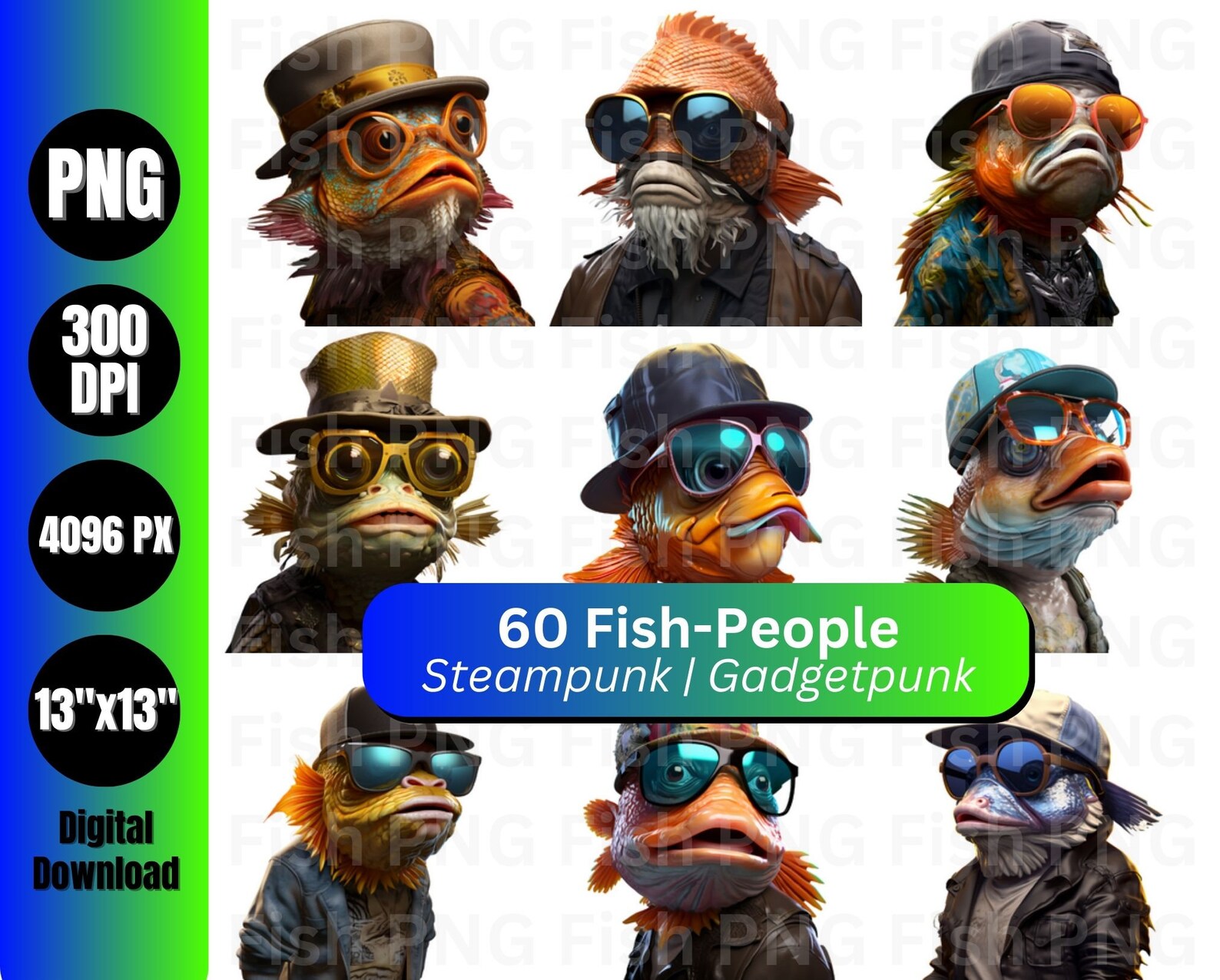 Fish SVG ENTIRE Collection Silly Funny Fish Face Fish Clipart Cartoon ...
