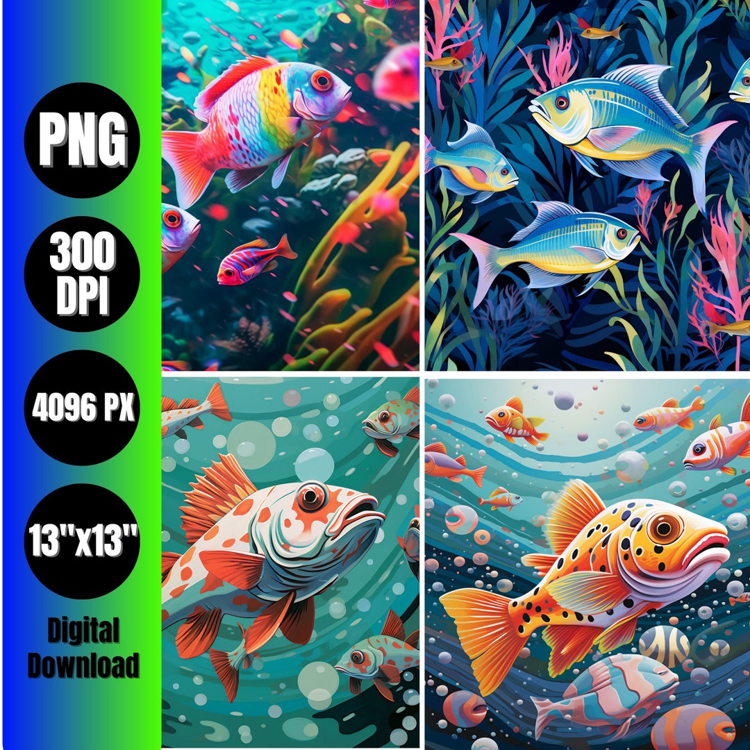 13 Whimsical Fish Clip Art Fish Printable Fish Clipart Great for Fish ...