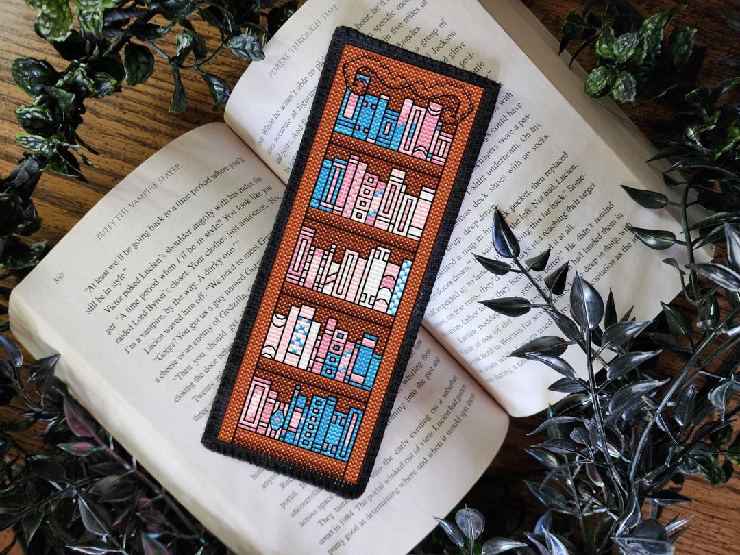 Trans Pride Bookshelf Bookmark Cross Stitch Pattern (PDF Pattern) - Etsy