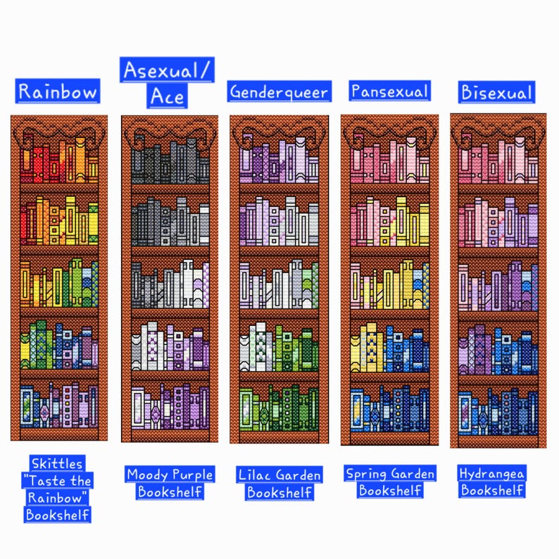 Pride Bookmark Cross Stitch Pattern Subtle Pride Bookish Craft Pattern ...