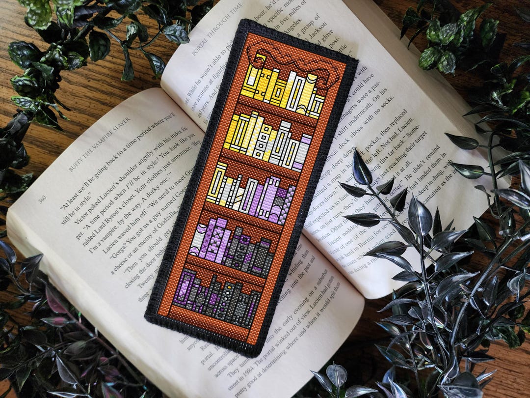 Nonbinary Pride Bookshelf Bookmark Cross Stitch Pattern (PDF Pattern ...