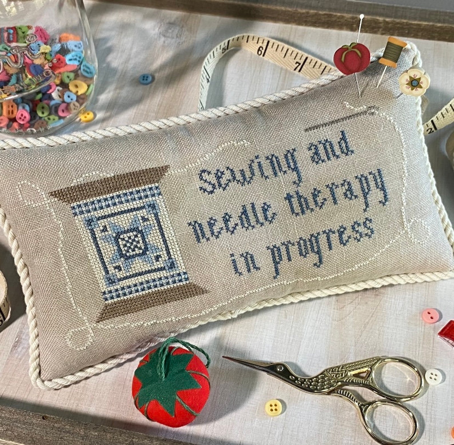 Sewing Therapy - by Crafty Bluebonnet Designs | Pdf/digital Cross ...