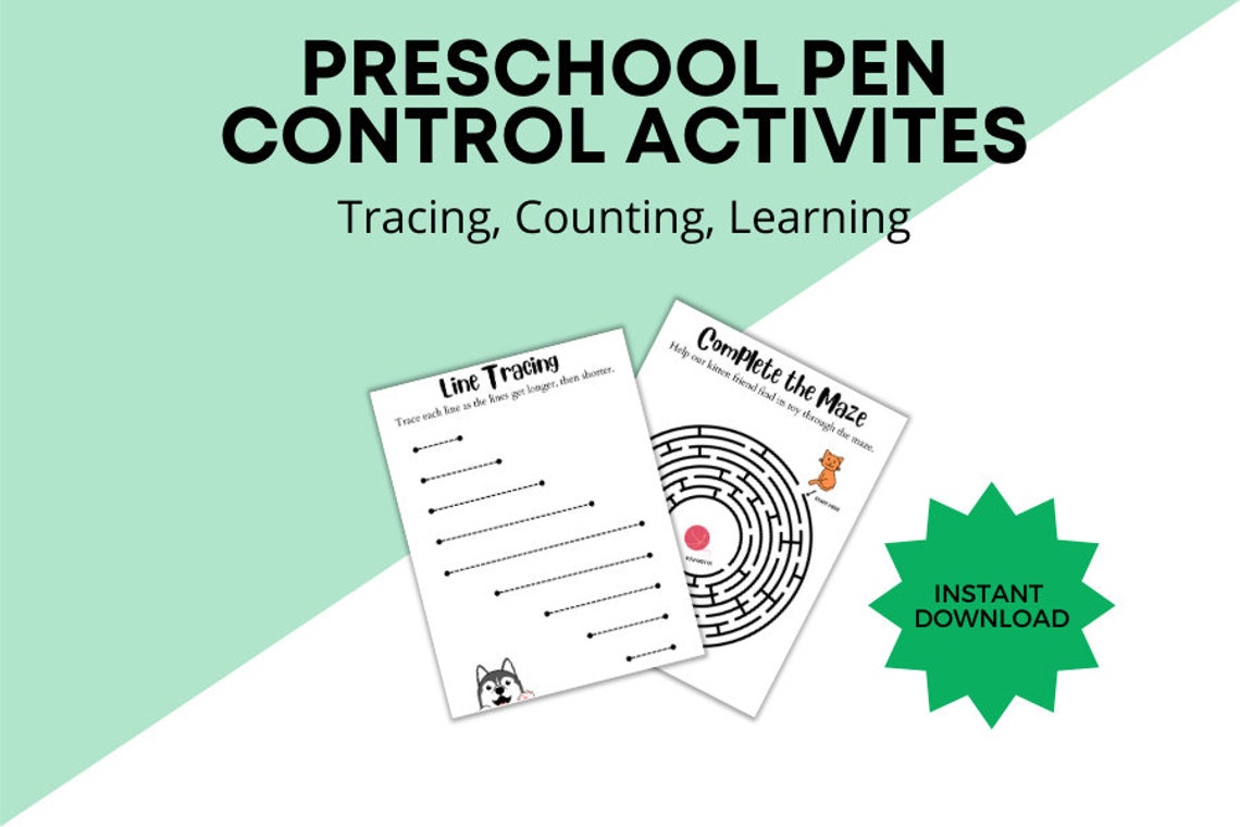 Preschool Tracing Activities, Preschool Tracing Printable, Pen Control ...