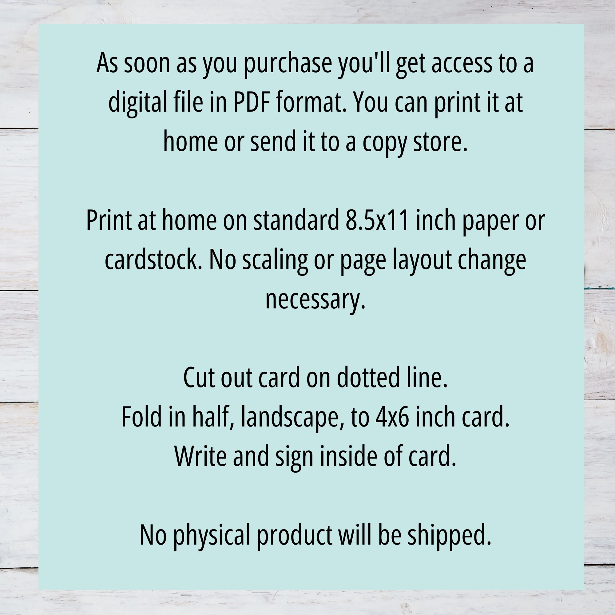 Printable 4x6 Note Card, Blank Card, Digital Download - Etsy
