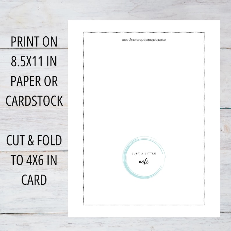 Printable 4x6 Note Card, Blank Card, Digital Download - Etsy