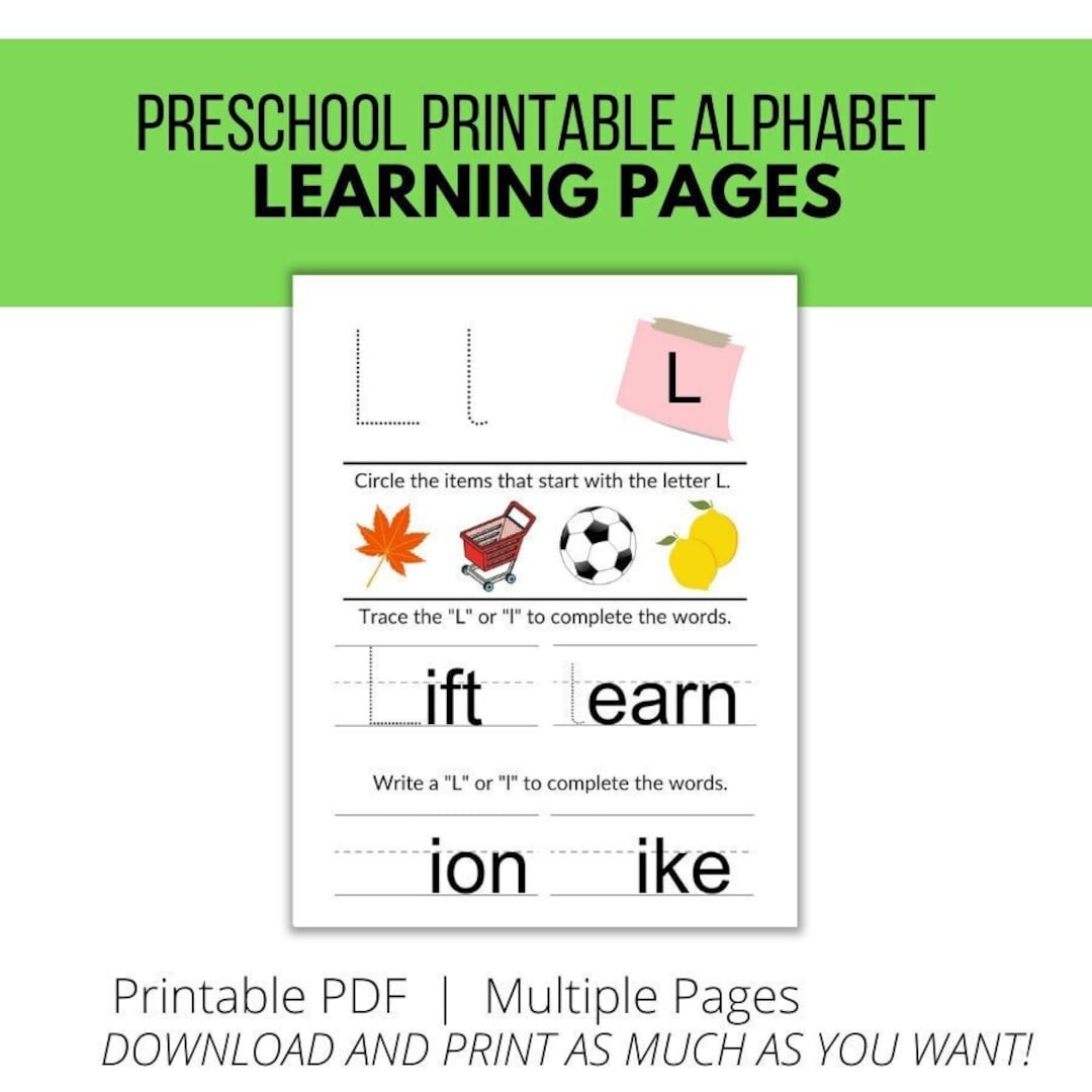 Preschool Printable Activity Pages, Preschool Printable Alphabet ...