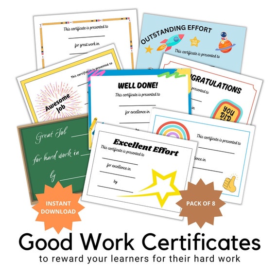Preschool Printable Certificates Good Job Premium Vector | Certificate