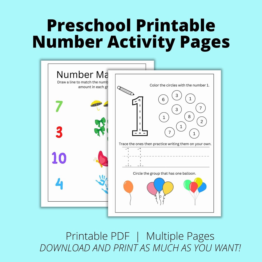 Preschool Learning Activities Printable, Counting 1-10 Worksheets ...