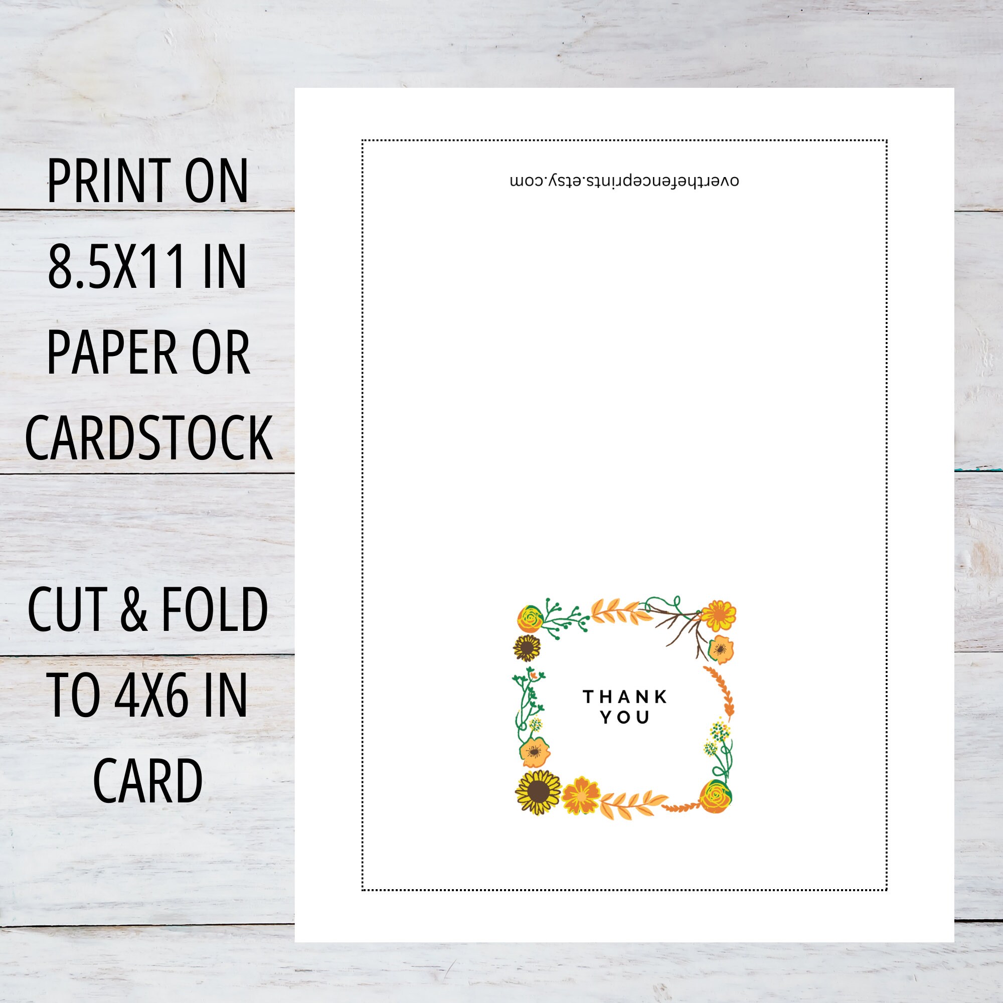 Thank You Card 4x6 Printable, Blank Card, Card to Express Gratitude ...