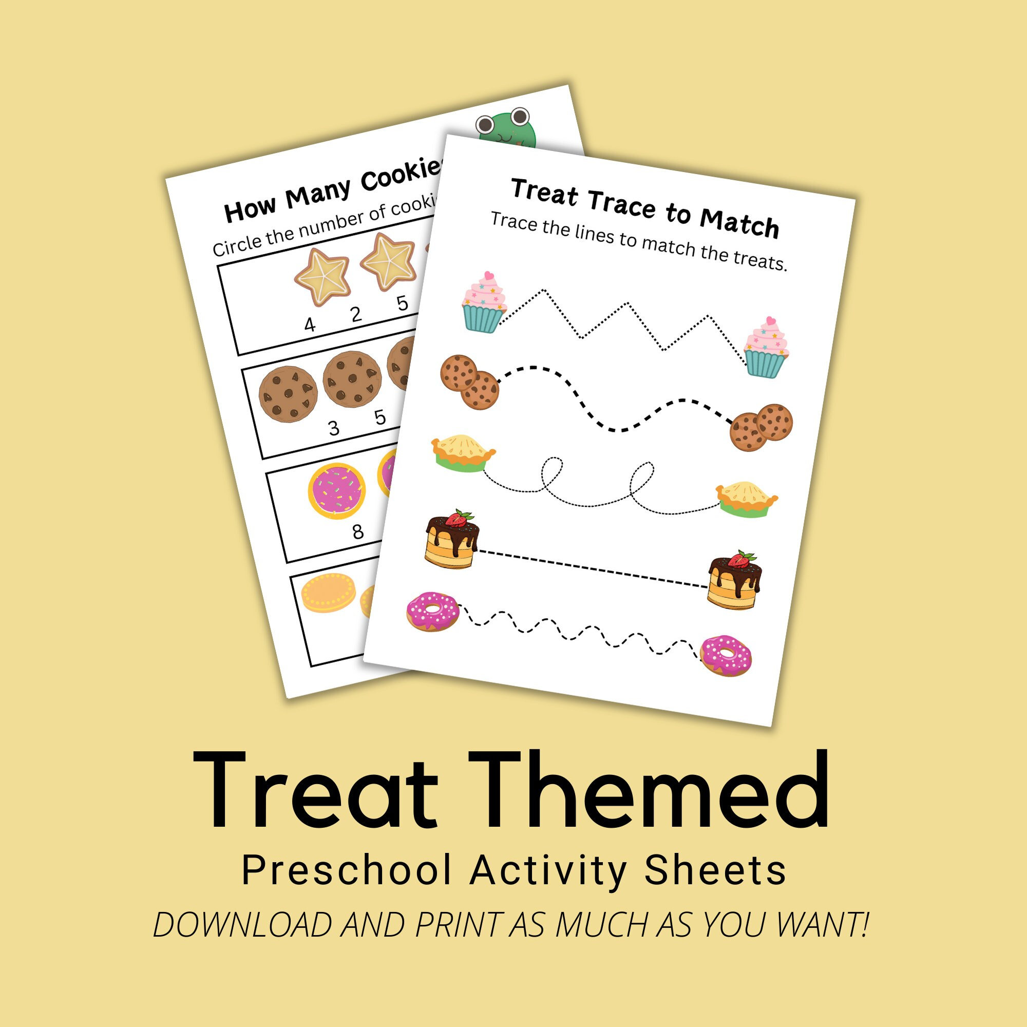 Preschool Printable Activity Pages, Preschool Treat Themed Activity ...