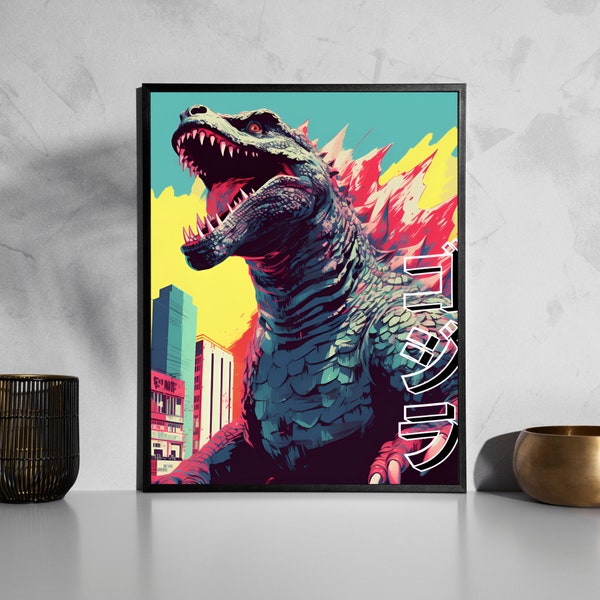 Godzilla Wall Art - Etsy