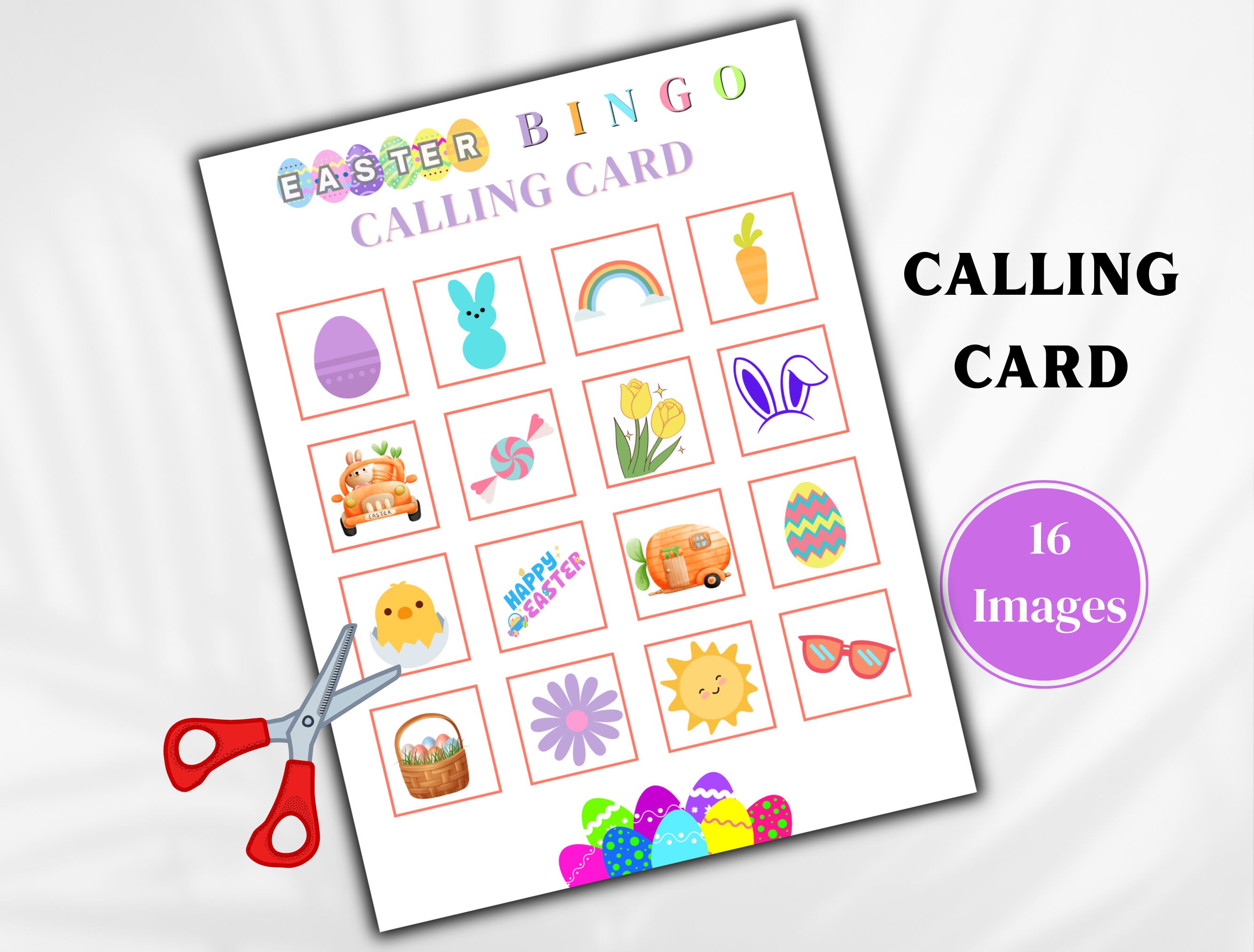 16 Easter Bingo Cards Printable Game for Kids and Adults Spring Bingo ...