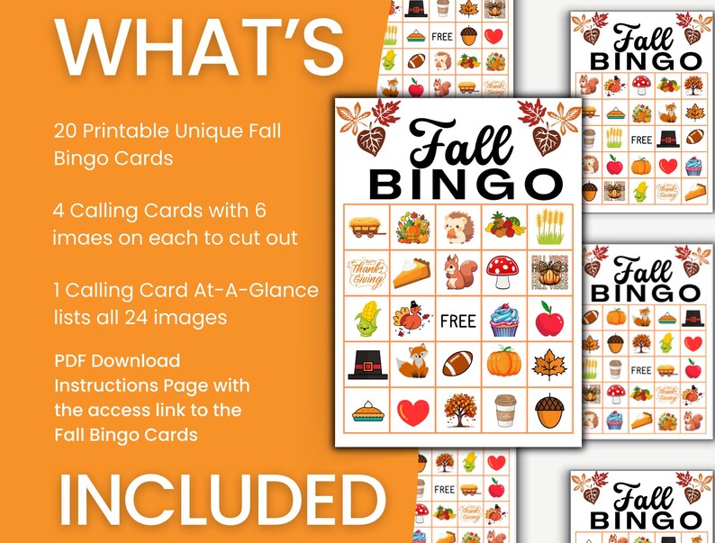Fall Bingo, Fall Bingo Cards, Printable Autumn Activity, Classroom ...