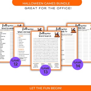 Office Halloween Games Bundle Printable Classroom Activity Fun Girls ...
