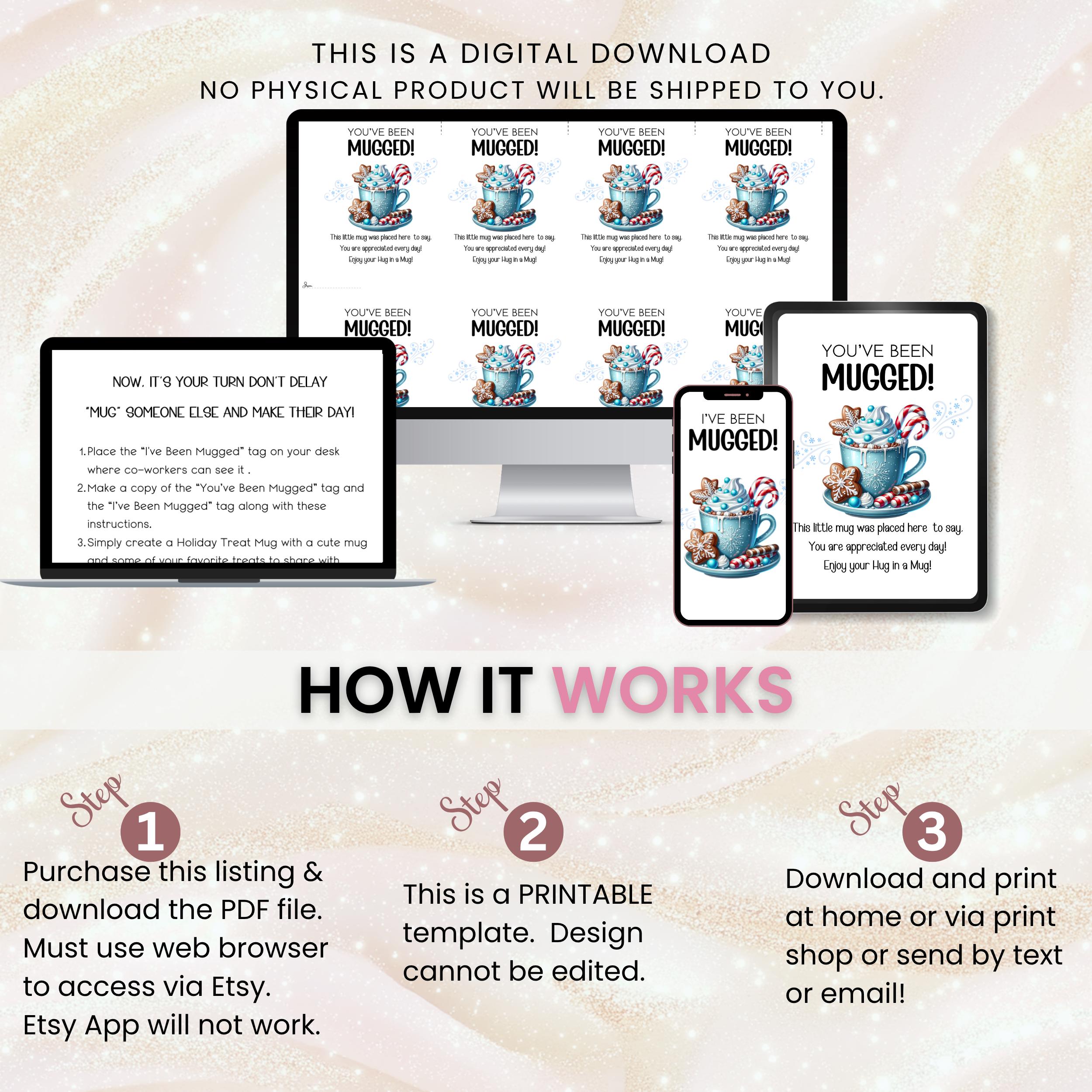 You’ve Been Mugged Printable Gift Tag Kit – Instant Download Mug Gift ...