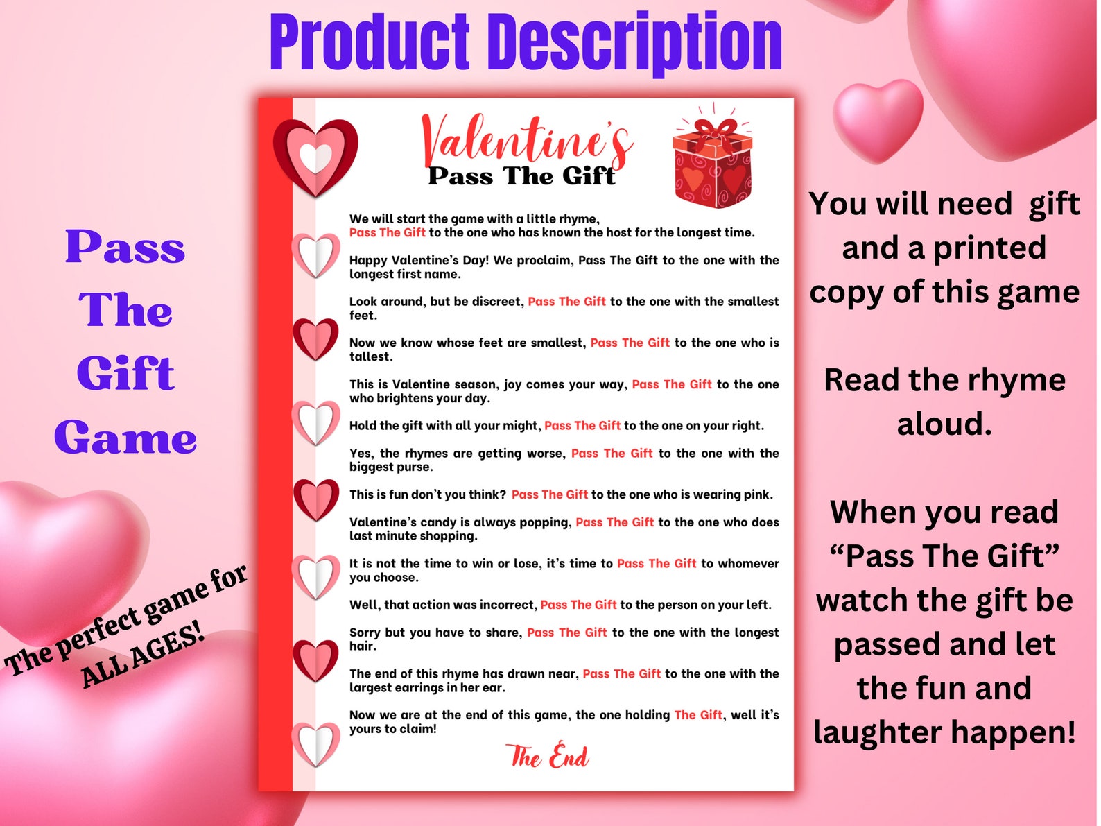 Pass the Gift Printable Valentines Day Games for Birthday Bridal Shower ...