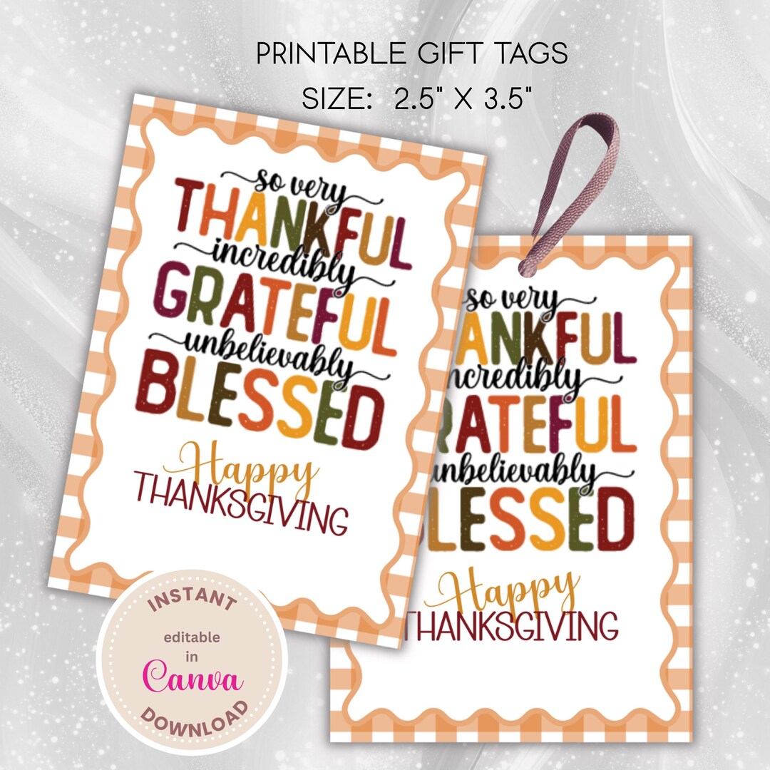 Editable Thanksgiving Gift Tags: Fall Favor Tags Printable, Autumn ...