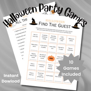 Halloween Party Games Printable for Kids and Teens Halloween - Etsy