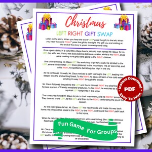 Left Right Story Game Christmas Left Right Gift Swap Gift Exchange Game ...