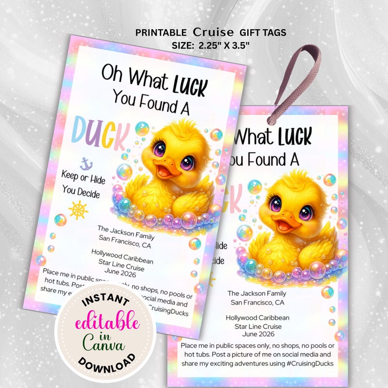 Cruise Duck Tags Game - Etsy