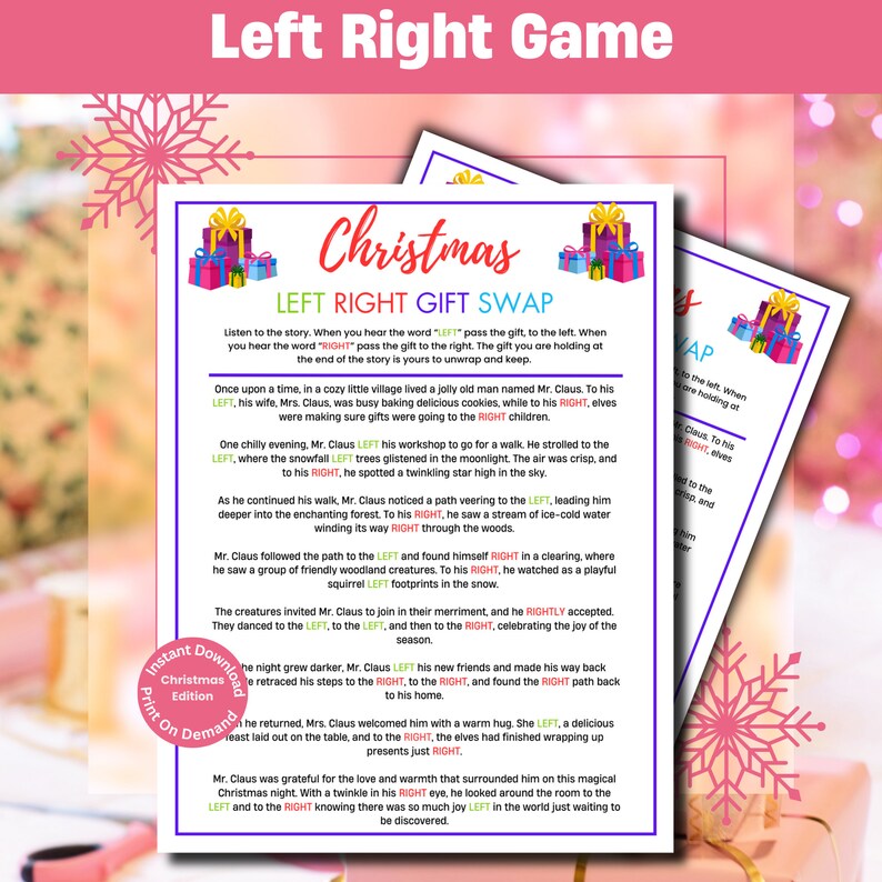 Left Right Game | Gift Swap Game | Christmas Games | Pass the Prize ...