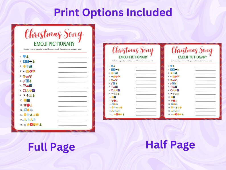 Christmas Emoji Pictionary Printable Party Game for Kids & Adults Fun ...