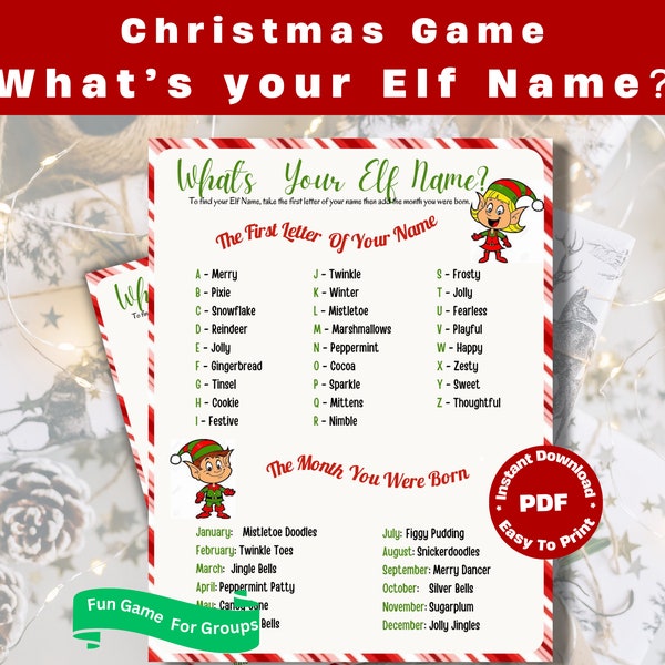 Whats Your Elf Name - Etsy