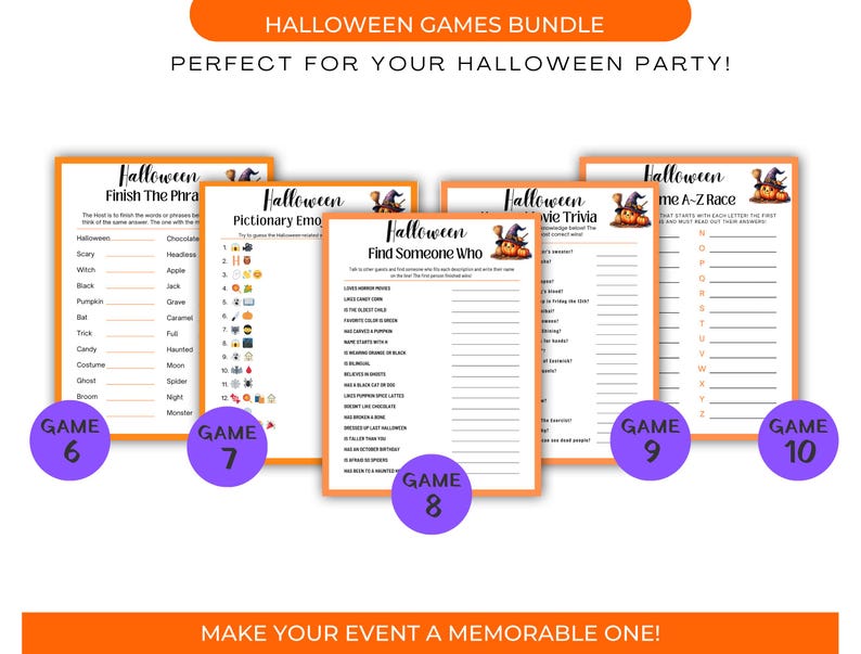 Office Halloween Games Bundle Printable Classroom Activity Fun Girls ...