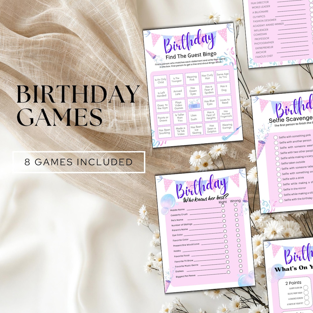 Birthday Games Teens Celebrate Her Birthday Printable Party Games ...