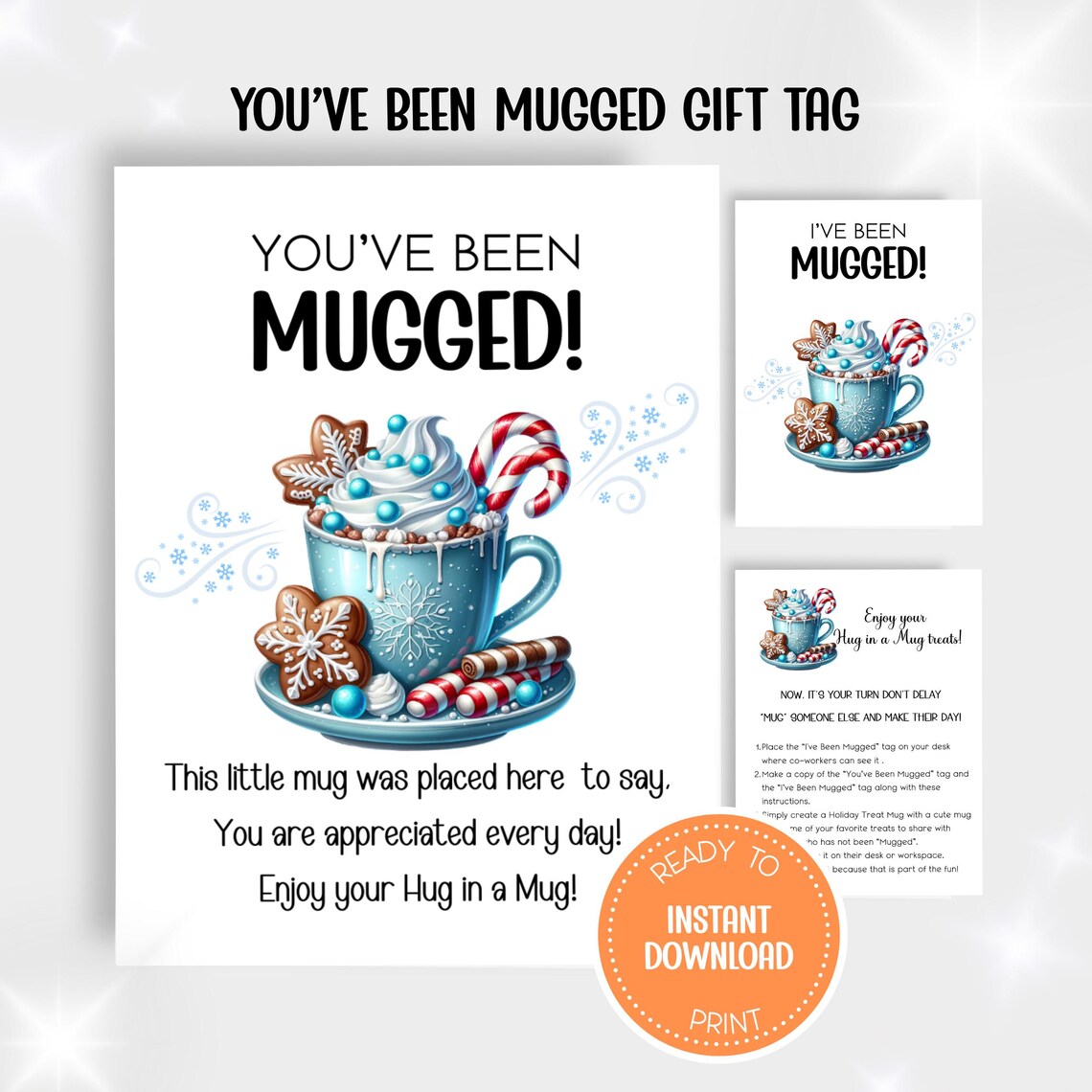 You’ve Been Mugged Printable Gift Tag Kit – Instant Download Mug Gift ...