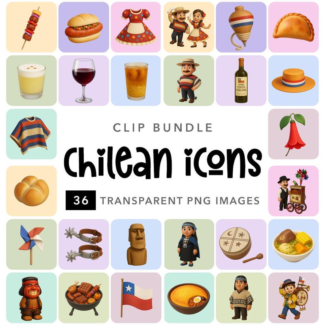 Iconos de Chile PNG Transparentes, Chile Comida Típica, Fiestas Patrias ...
