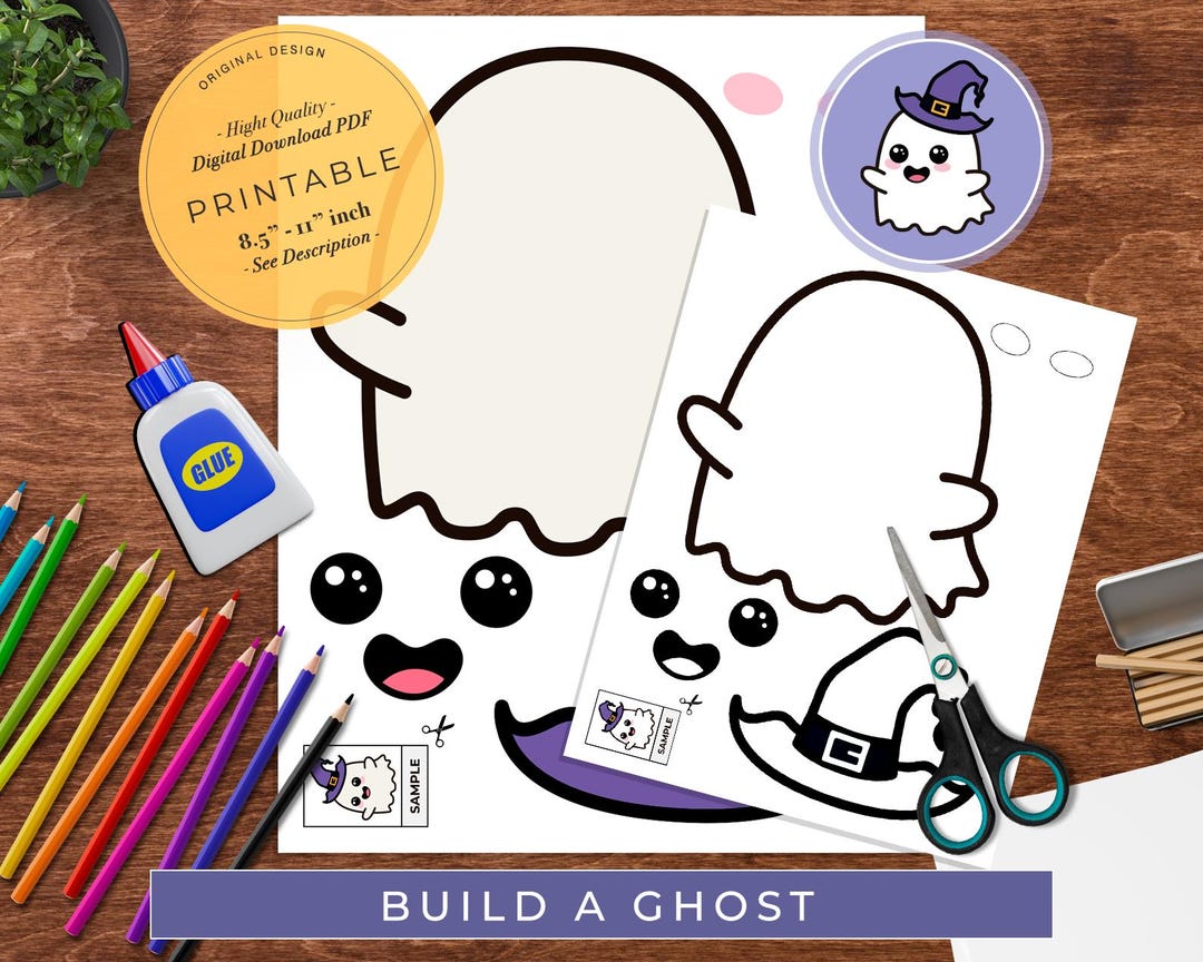 Ghost Printable Craft | Preschool Printable | Build a Ghost Fall ...