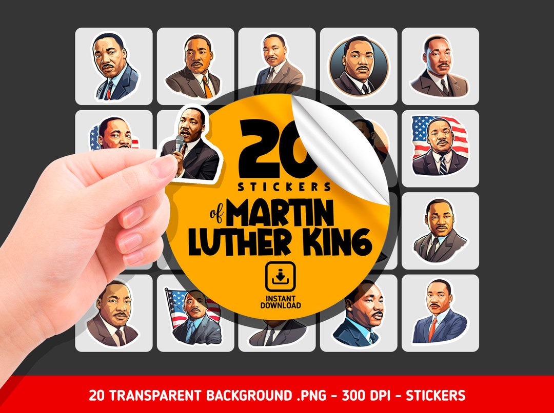 Martin Luther King Stickers, Pack Stickers Luther King, Digital ...