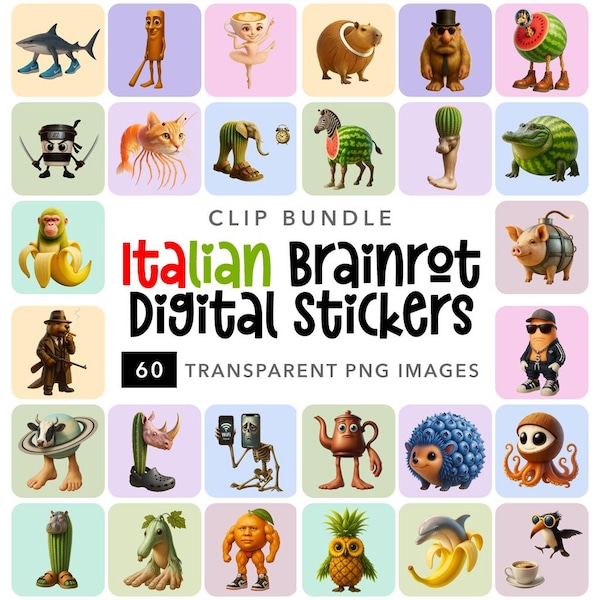 Italian Brainrot Stickers - Etsy