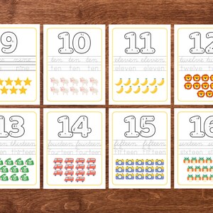 Number 1-20 Flashcards, 20 Number Tracing Worksheets, Traceable Numbers ...