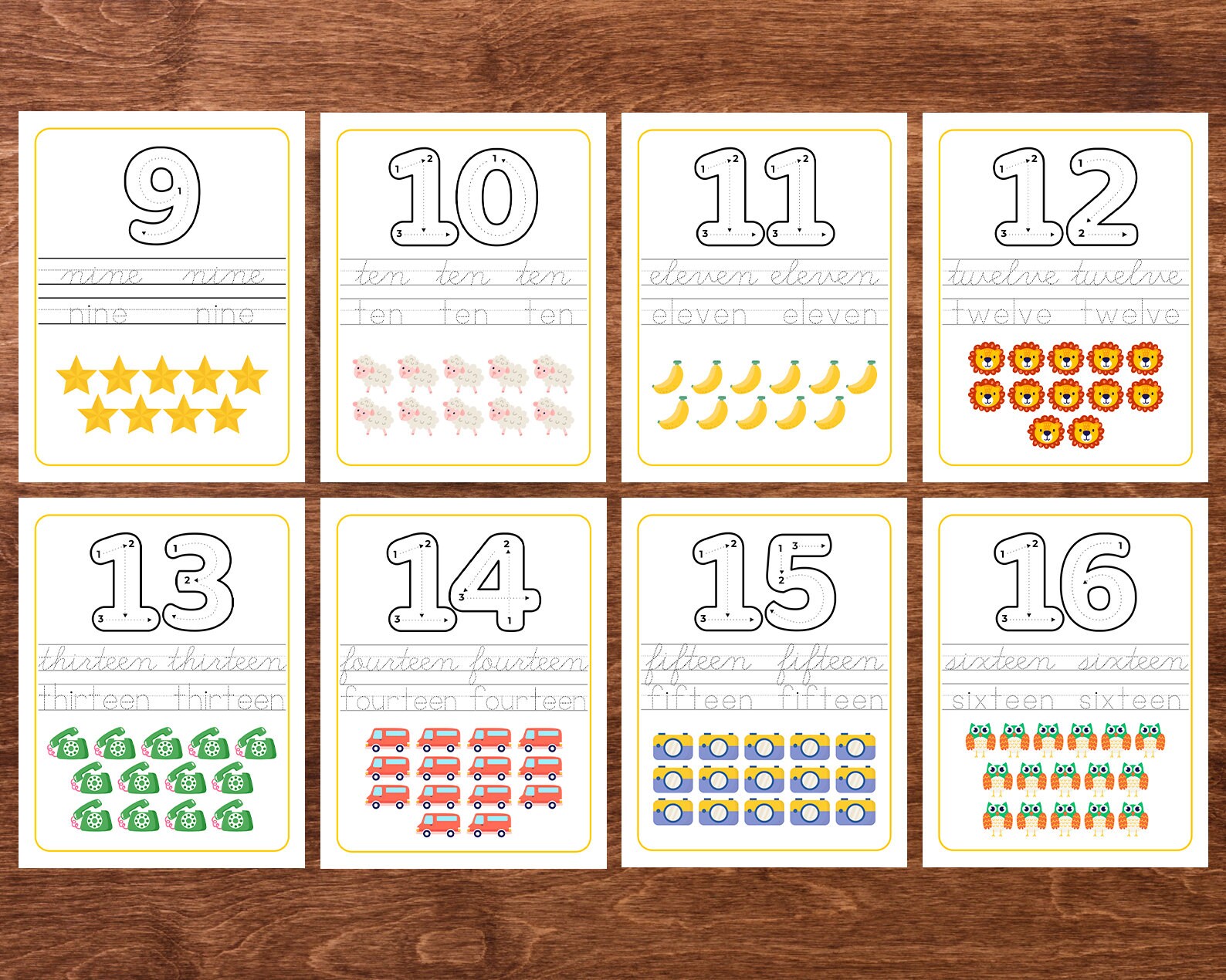 Number 1-20 Flashcards, 20 Number Tracing Worksheets, Traceable Numbers ...