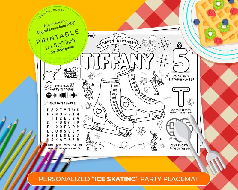 Ice Skating Birthday Party| Ice Rink Birthday | Party Favor | Coloring ...