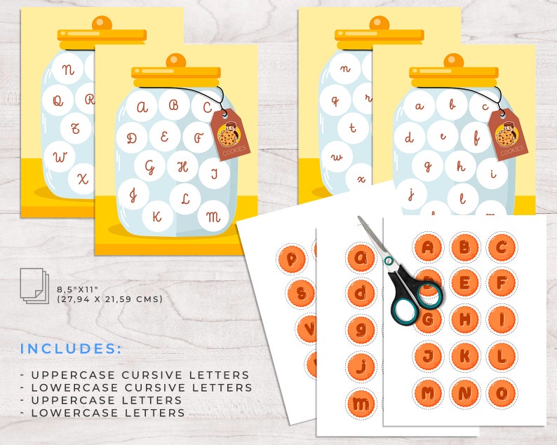 Cookie Jar Alphabet Matching Activity for Kids, Letter Recognition, Pre ...