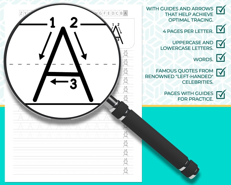 Left Handed Handwriting Practice Worksheets for Adults | Trace & Write ...