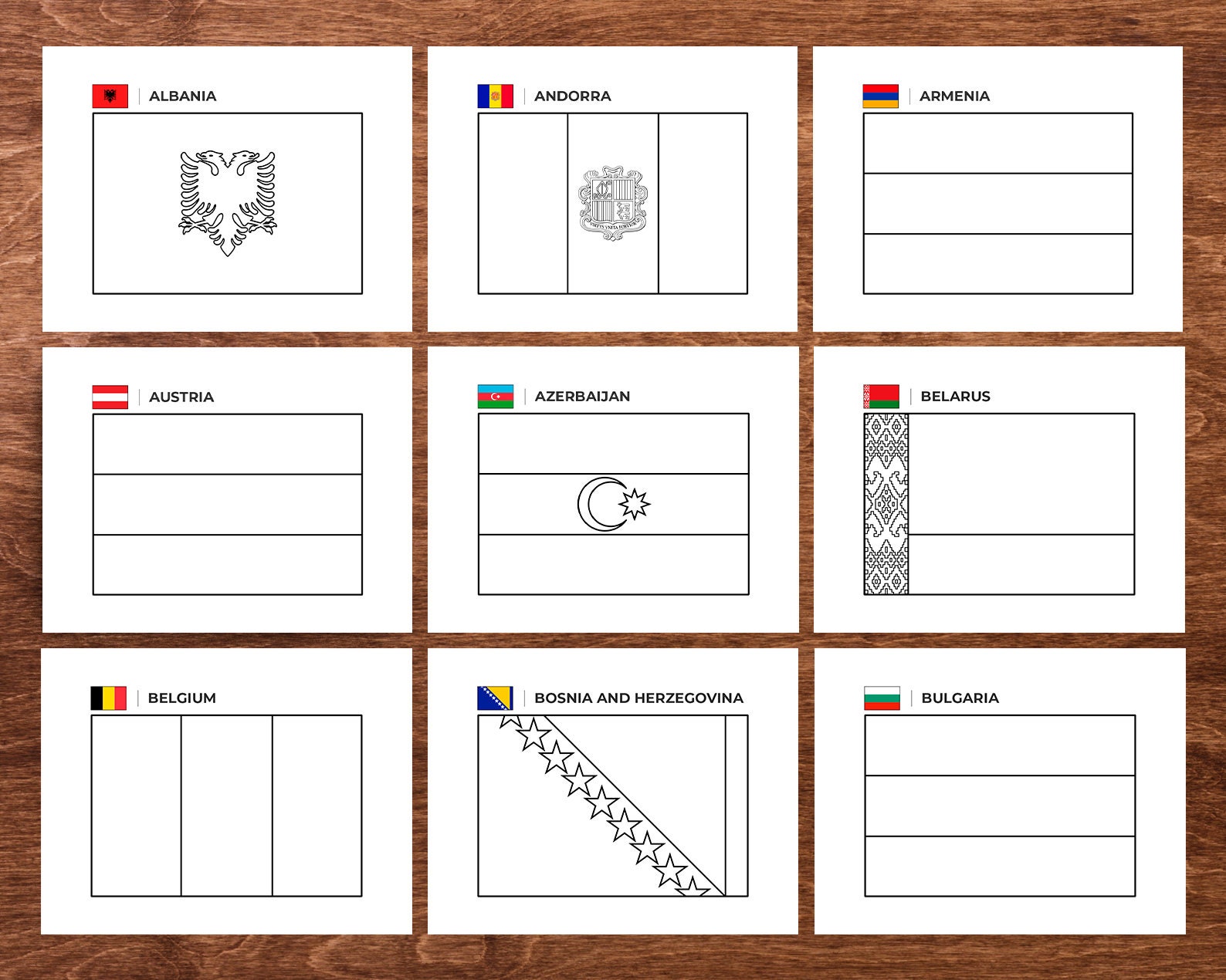 Europe Flags Coloring Pages,flags of the Europe Continent Coloring Book ...