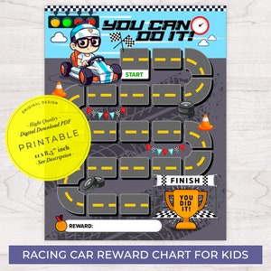 Printable Racing Car Reward Chart | Cars Kids Behavior Chart | Instant ...