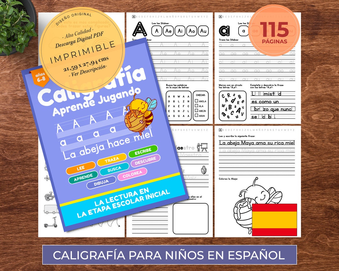 Calligraphy for Kids Spanish - Learn Through Play (ages 6-8): A Book to ...