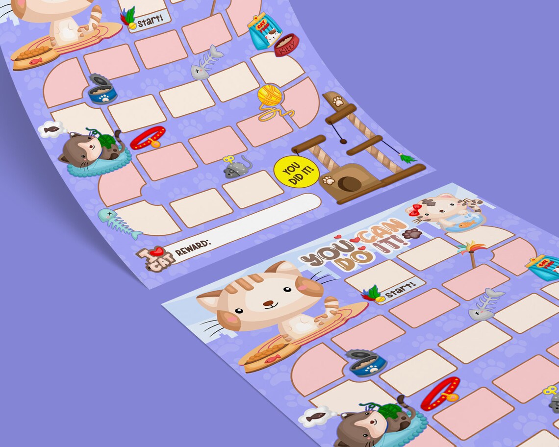 Printable Cat Reward Chart | Potty Training Chart | Kids Reward Chart ...